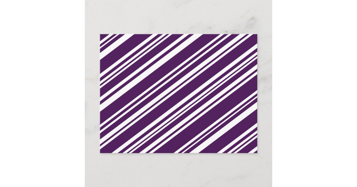 Diagonal Varied Purple and White Stripes Postcard | Zazzle