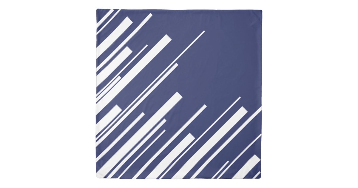 Diagonals - Blue and White Duvet Cover | Zazzle
