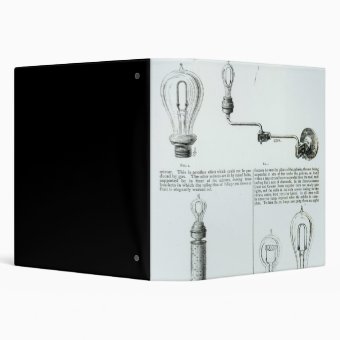 Diagrams of lightbulbs and their brackets 3 ring binder | Zazzle