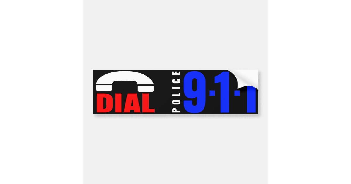 Dial 911 Police Sticker 6 | Zazzle