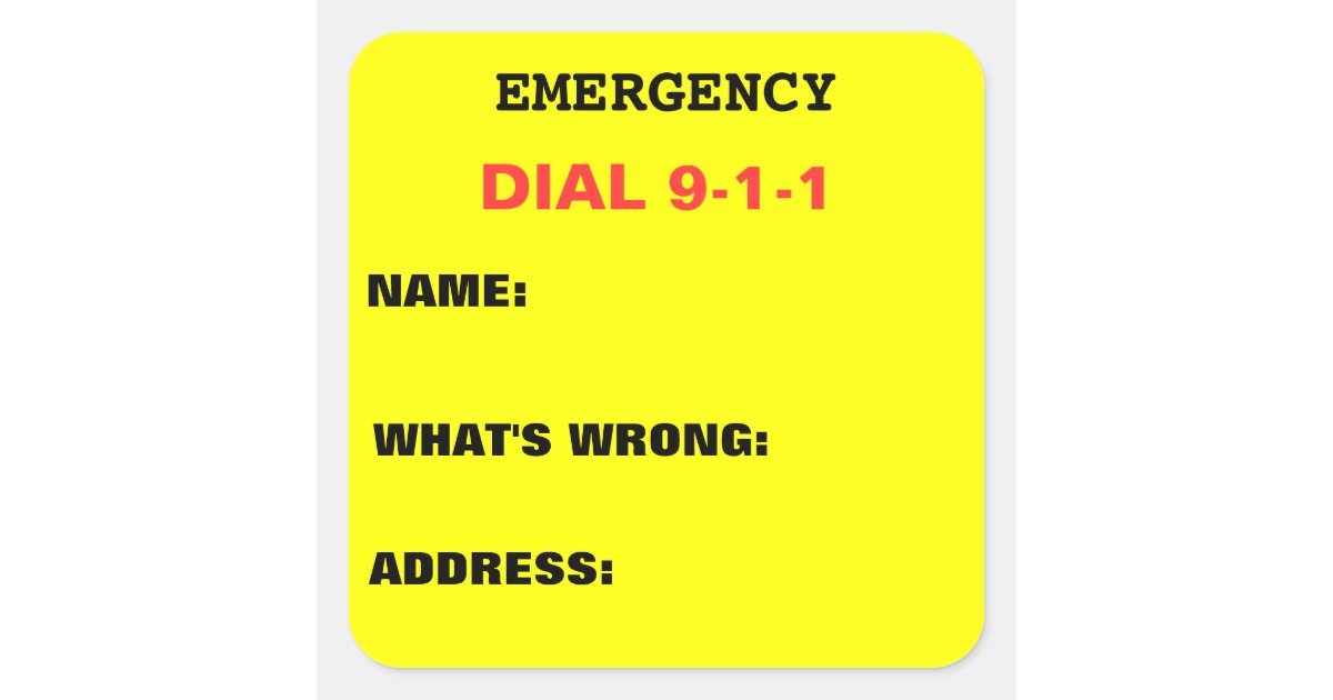Dial 911 Sticker | Zazzle