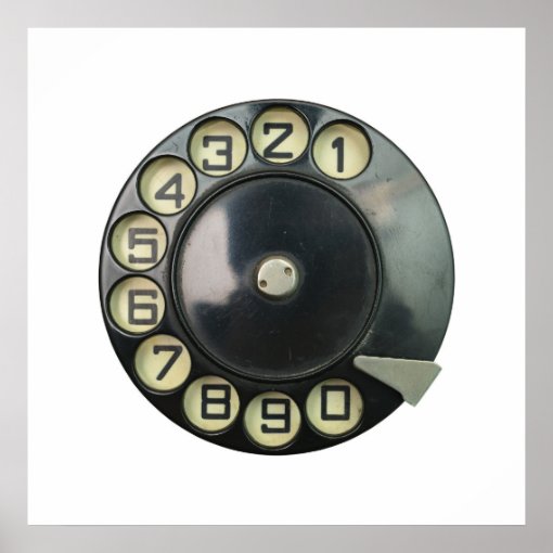dial disk vintage retro phone number disk rotary poster | Zazzle