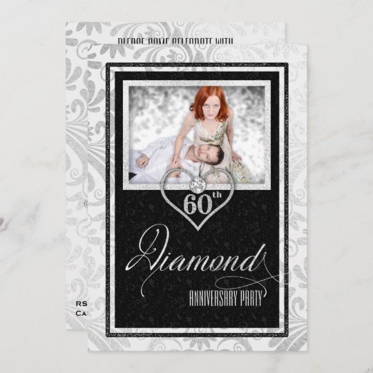 Diamond 60th Wedding Anniversary Custom Photo Invitation | Zazzle.com