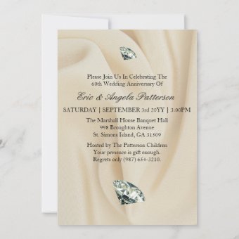 Diamond 60th Wedding Anniversary Photo Invitation | Zazzle