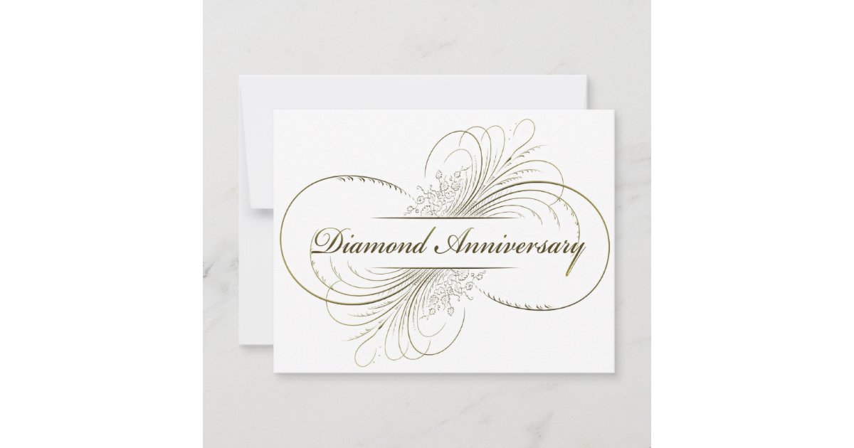 Diamond anniversary invitation | Zazzle