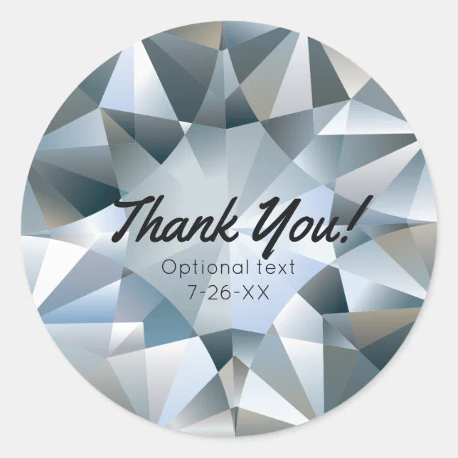 Diamond Bling Jewelry Elegant Jewel Party Classic Round Sticker | Zazzle