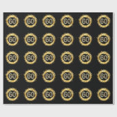 Diamond Bling Number 60 Glitter Confetti | gold Wrapping Paper | Zazzle