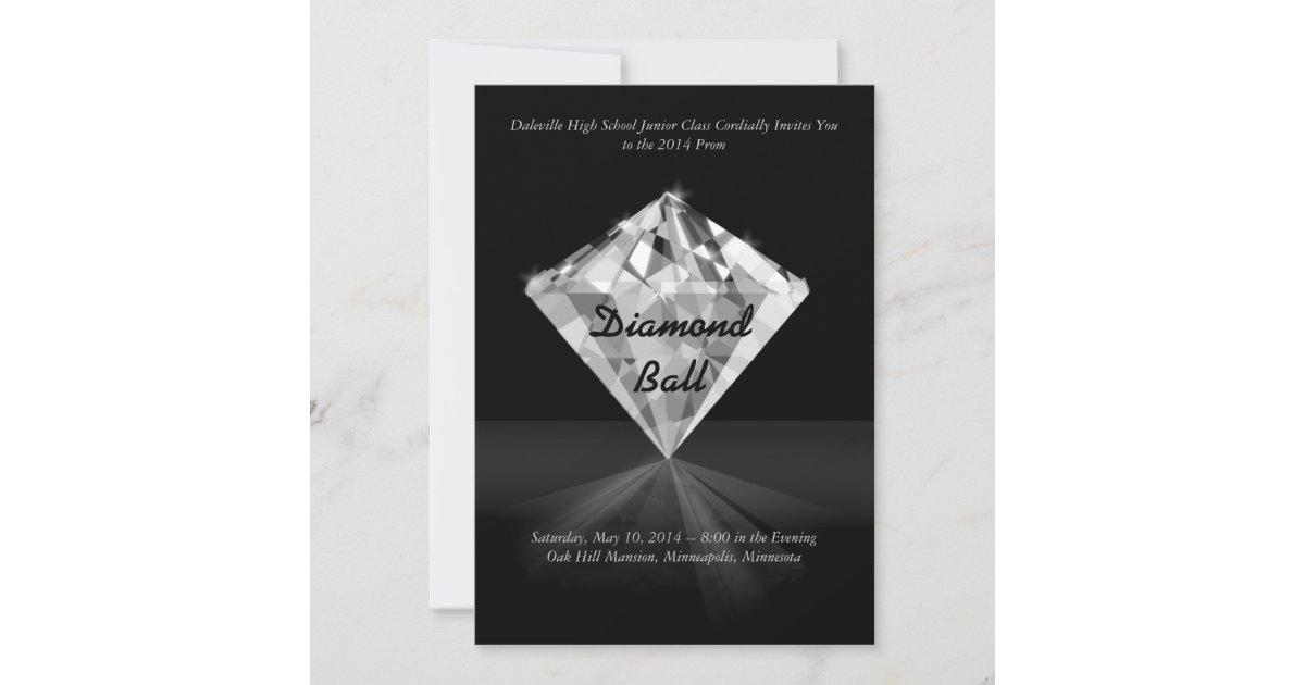 Diamond - Bling Prom Invitations | Zazzle