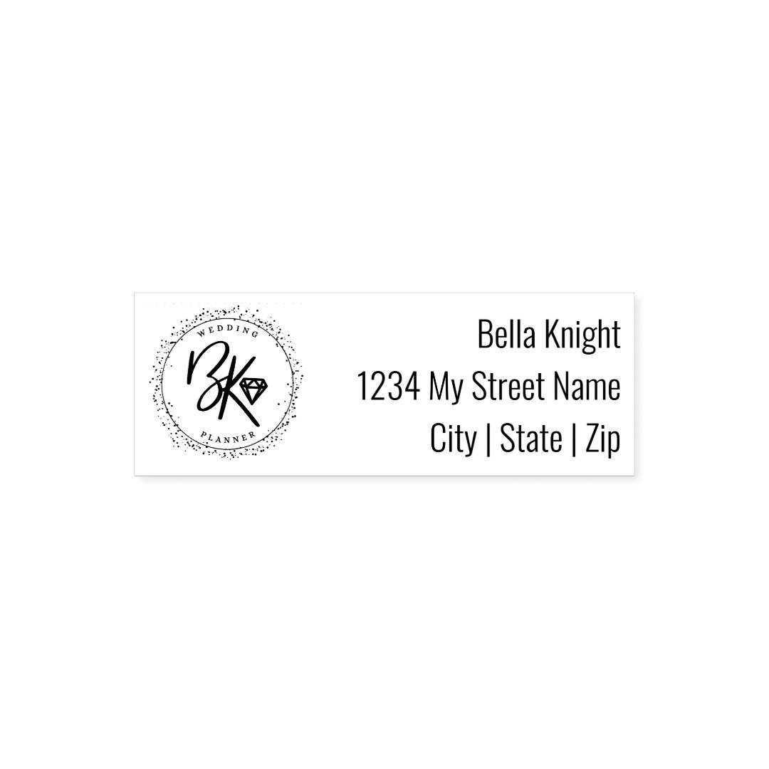 Diamond Custom Made Company Logo Return Address Self-inking Stamp | Zazzle