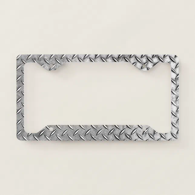 Diamond Cut Pattern Look Metal Plate License Plate Frame | Zazzle