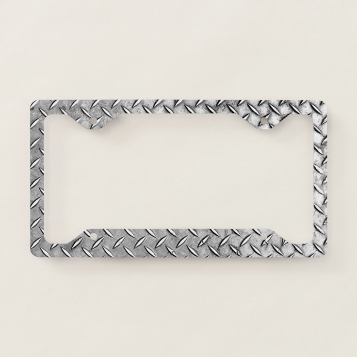 Diamond Cut Pattern Look Metal Plate License Plate Frame | Zazzle