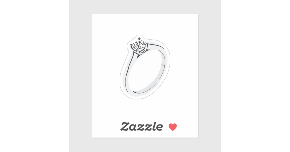 Diamond Engagement Ring Sticker | Zazzle