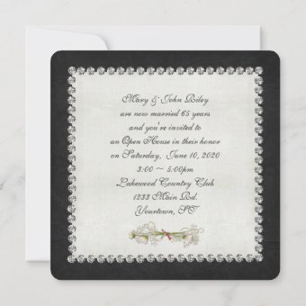 Diamond frame wedding Anniversary open house Invitation | Zazzle