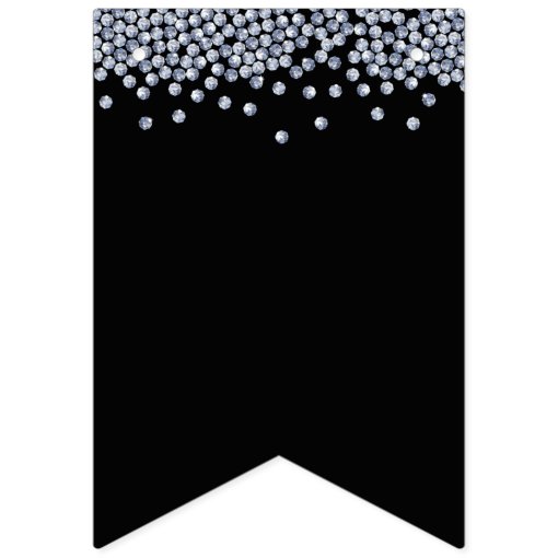 Diamond Glitter Bling Personalized Wedding Bunting Flags | Zazzle