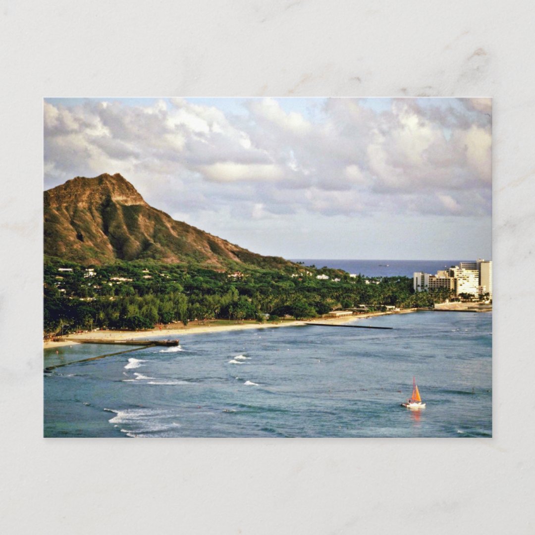 Diamond Head - Waikiki Beach, Oahu Postcard | Zazzle