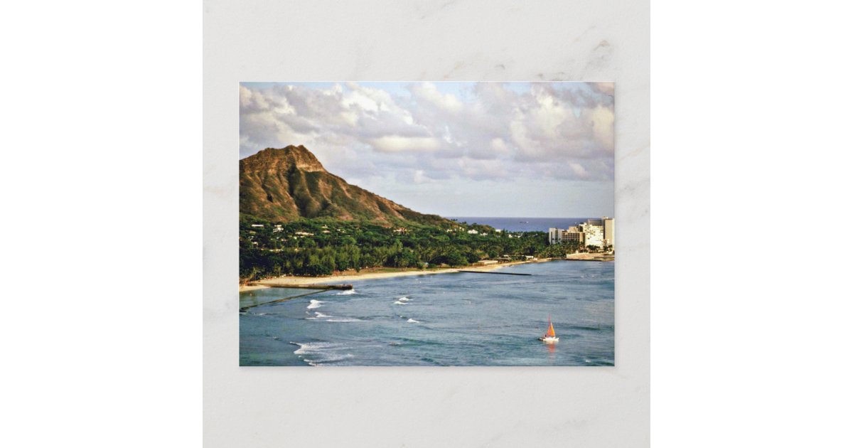 Diamond Head - Waikiki Beach, Oahu Postcard | Zazzle