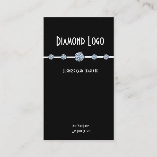 Diamond Jewelry - Diamond Logo Business Card | Zazzle