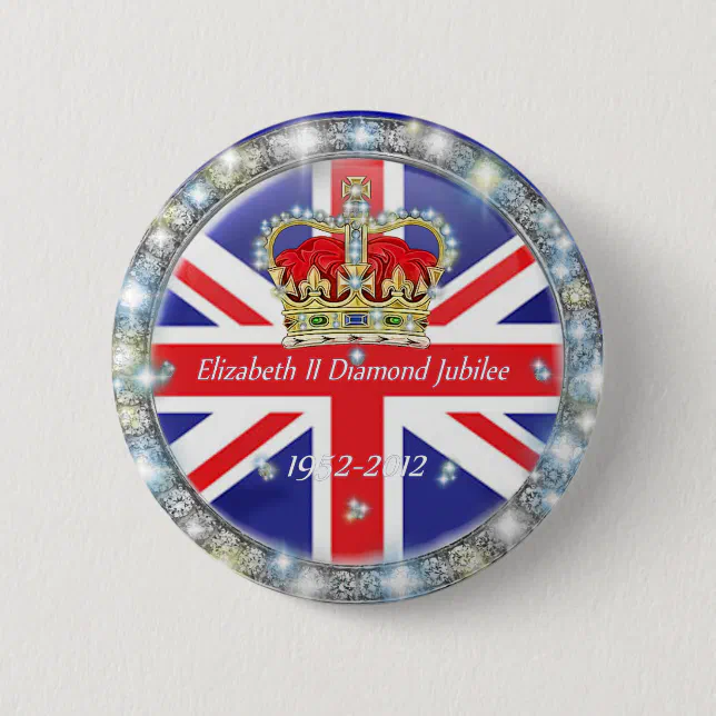Diamond Jubilee Commemorative Pin back Button | Zazzle