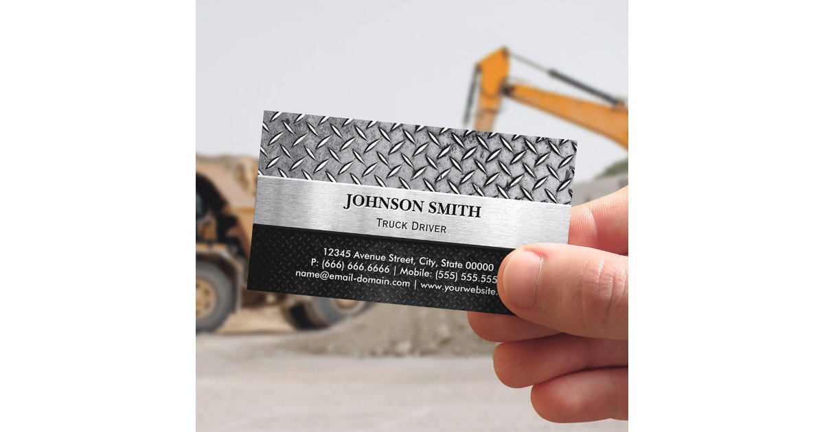 Diamond Metal Plate Look Business Card | Zazzle