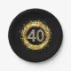Diamond Number 40 Glitter Bling Confetti | gold Paper Plates | Zazzle