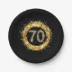 Diamond Number 70 Glitter Bling Confetti | gold Paper Plates | Zazzle