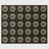 Diamond Number 70 Glitter Bling Confetti | gold Wrapping Paper | Zazzle