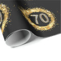 Diamond Number 70 Glitter Bling Confetti | gold Wrapping Paper | Zazzle