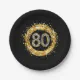 Diamond Number 80 Glitter Bling Confetti | gold Paper Plates | Zazzle