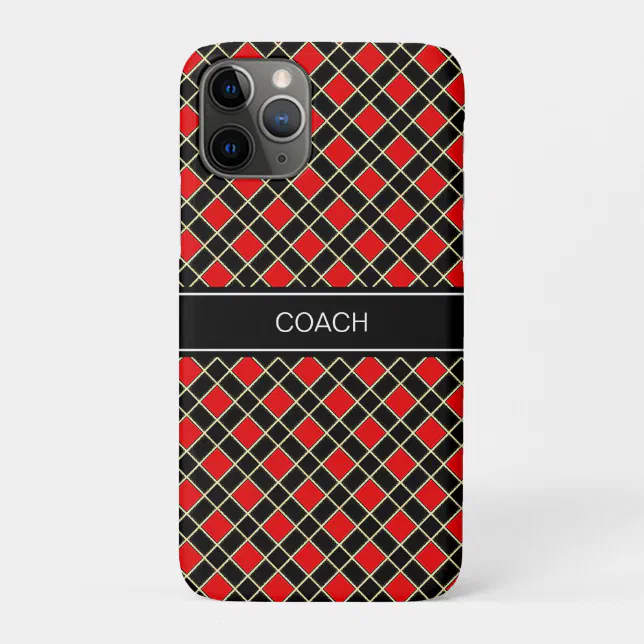 Diamond pattern in black and red Case-Mate iPhone case | Zazzle