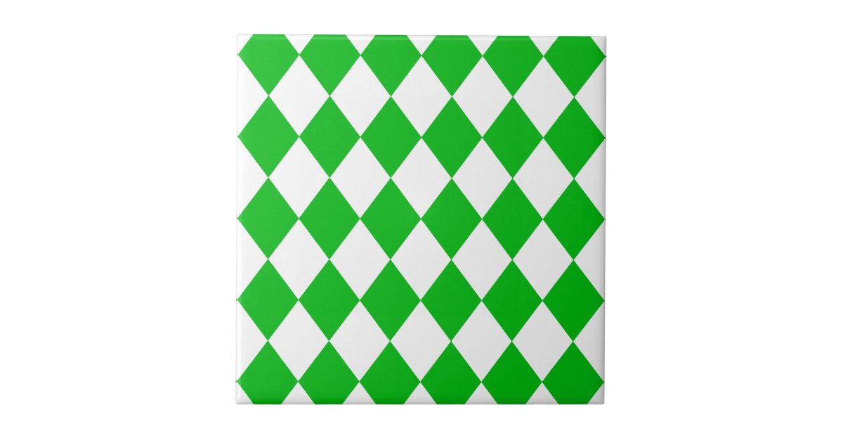 DIAMOND PATTERN in GREEN GREEN ~ Ceramic Tile | Zazzle.com