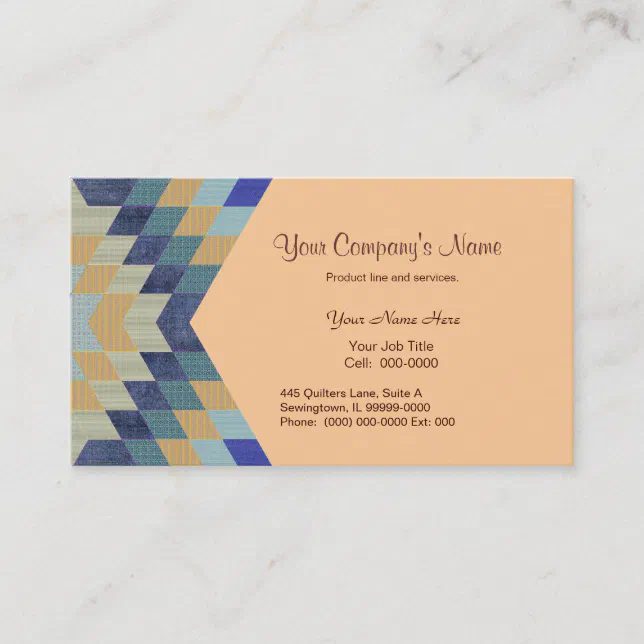 Diamond Pattern Quilt Business Card | Zazzle