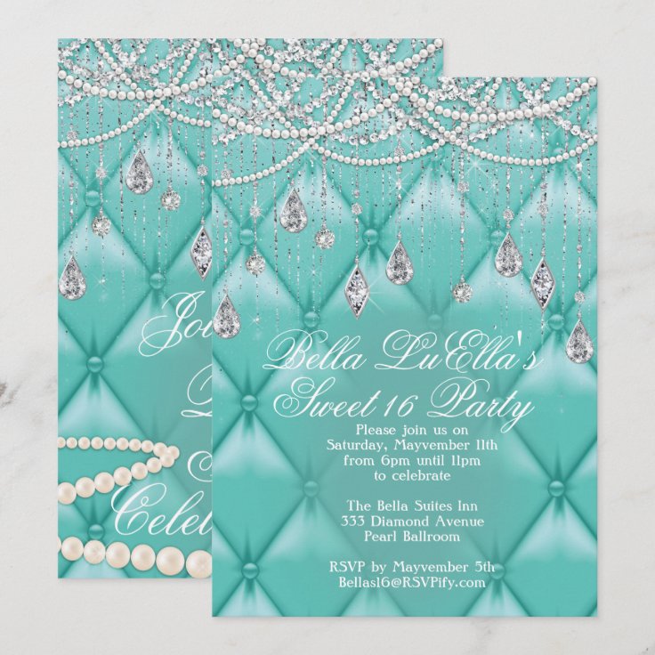 Diamond, Pearls and Bling Party Invitations | Zazzle