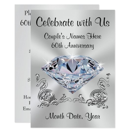 Diamond Personalized 60th Anniversary Invitations Zazzle diamond-personalized-60th-anniversary-invitations-zazzle
