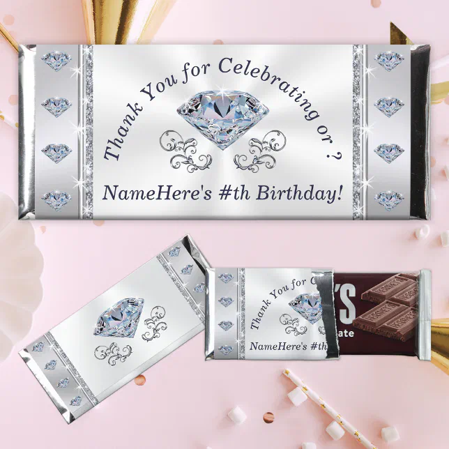 Diamond, Personalized Chocolate Bars for Birthday, | Zazzle