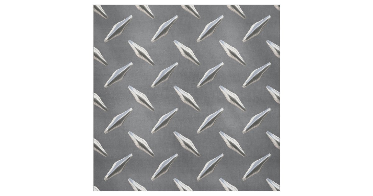 Diamond Plate 3 Custom Fabric | Zazzle