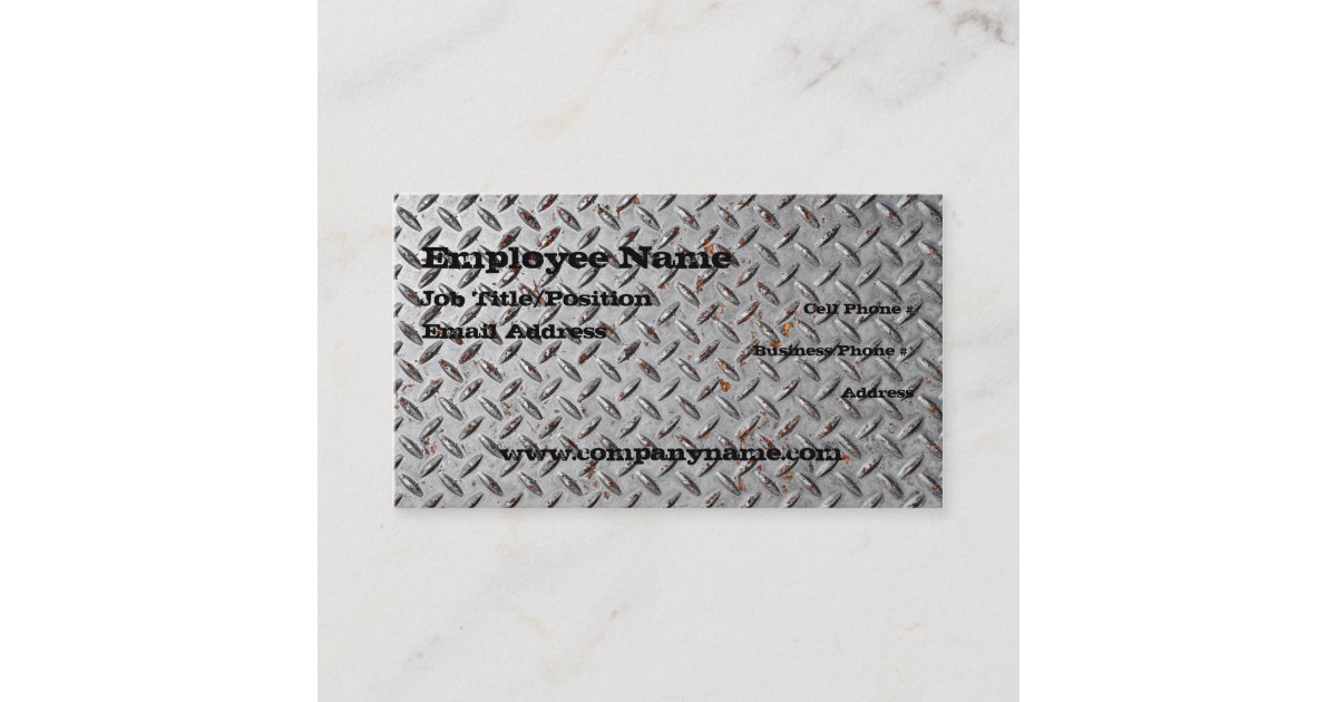 Diamond Plate Business Card Template | Zazzle
