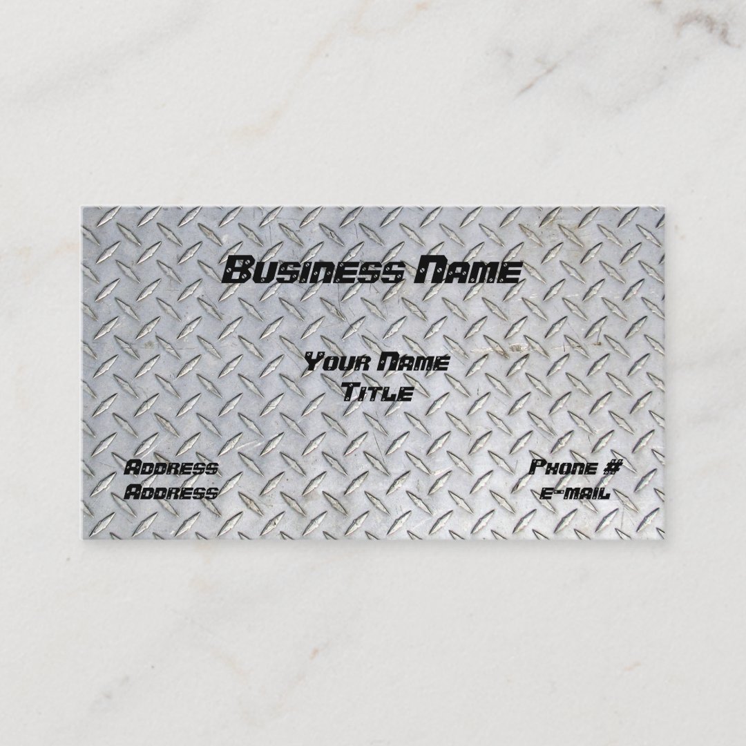 Diamond Plate Design Business Card | Zazzle