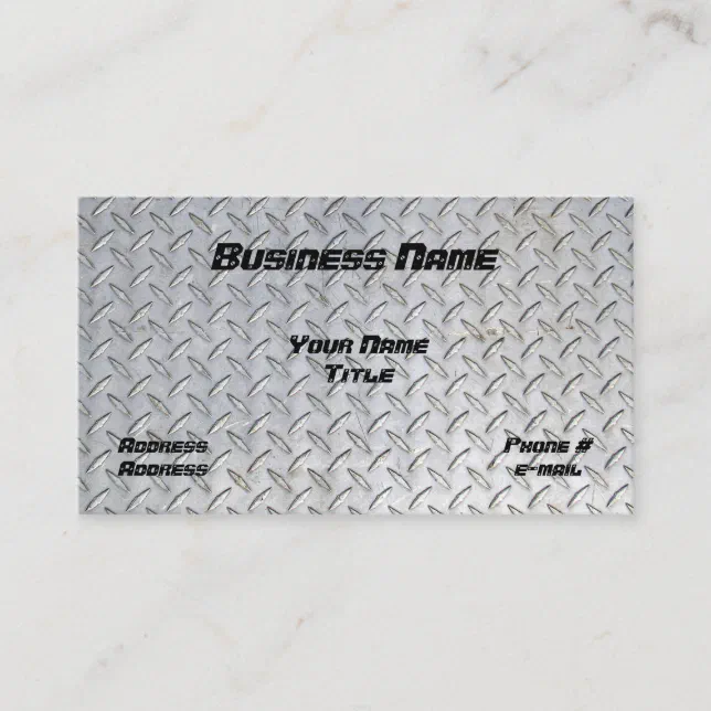 Diamond Plate Design Business Card | Zazzle