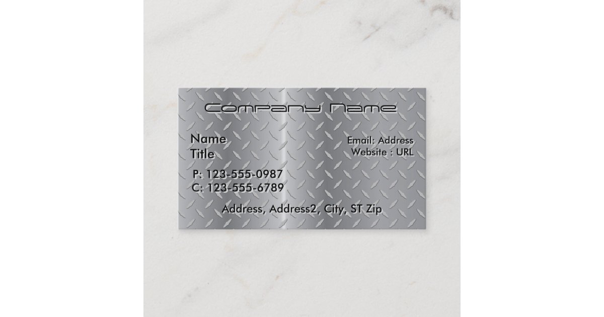 Diamond plate metal Business cards | Zazzle