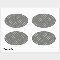 Diamond Plate Stainless Steel Textured Oval Sticker | Zazzle