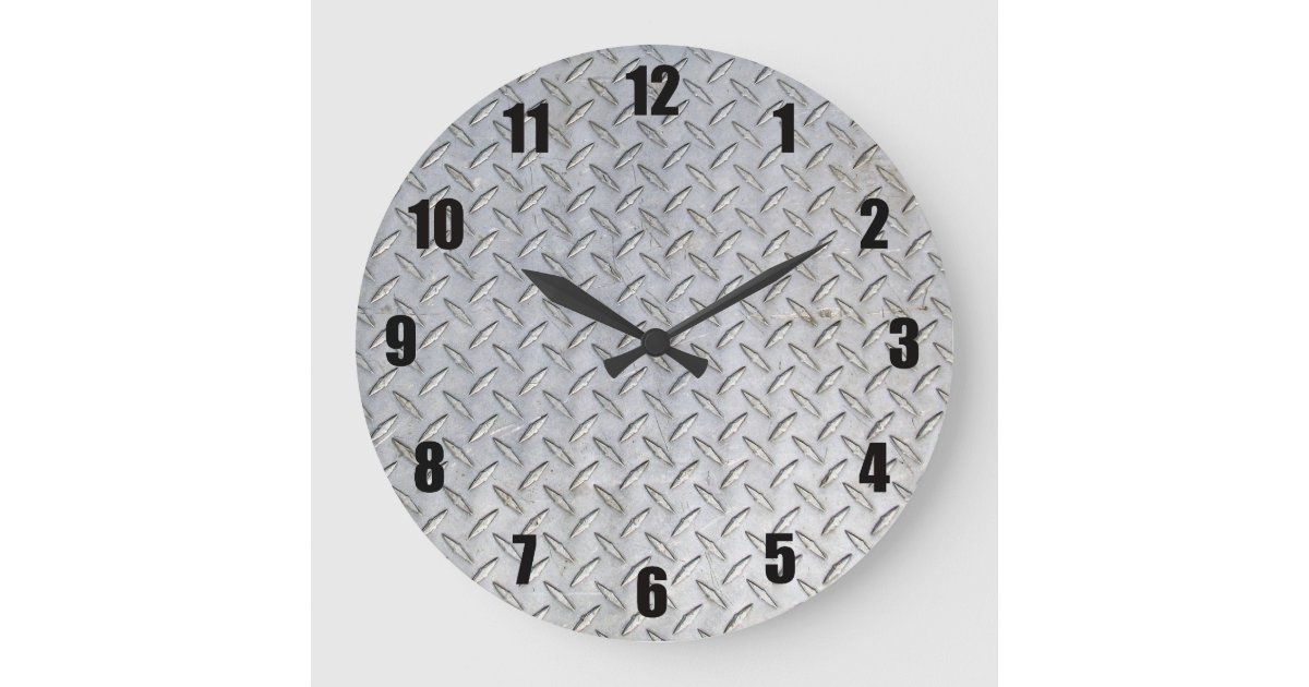 Diamond Plate Wall Clock | Zazzle
