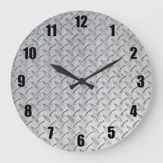 Diamond Plate Wall Clock | Zazzle
