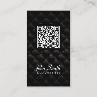 Diamond Quilt QR Code DJ Music Business Card | Zazzle