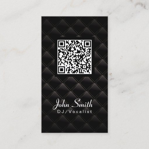 Diamond Quilt QR Code DJ Music Business Card | Zazzle