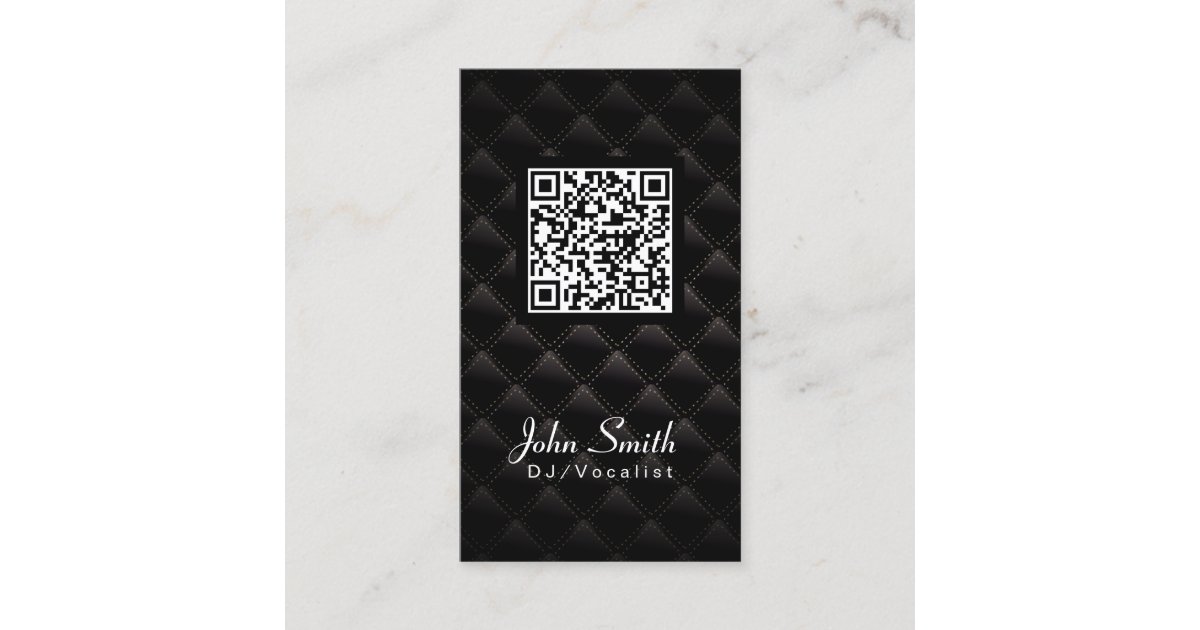 Diamond Quilt QR Code DJ Music Business Card | Zazzle