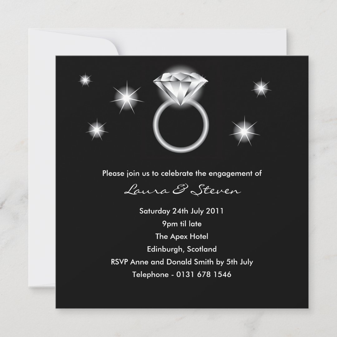 Diamond Ring Engagement Party Invitation | Zazzle