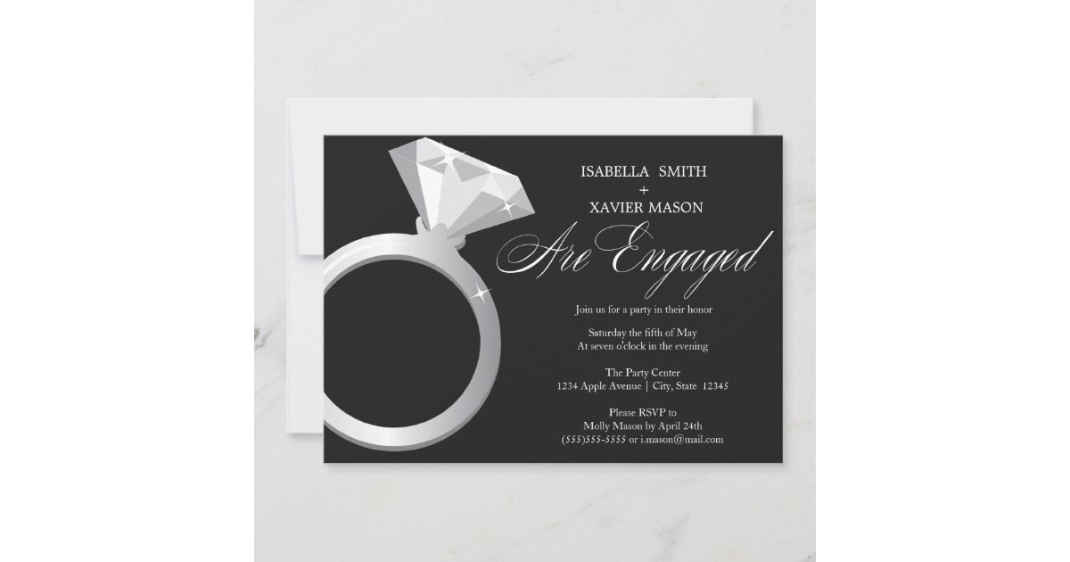 Diamond Ring Engagement Party Invite | Zazzle