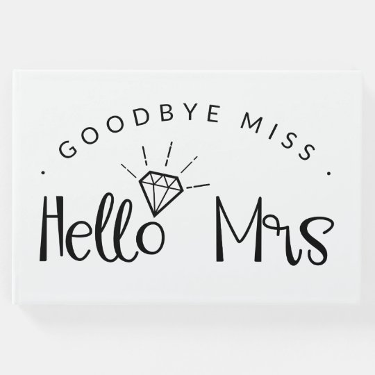 Diamond Ring Goodbye Miss Hello Mrs Bridal Shower Guest Book | Zazzle.com