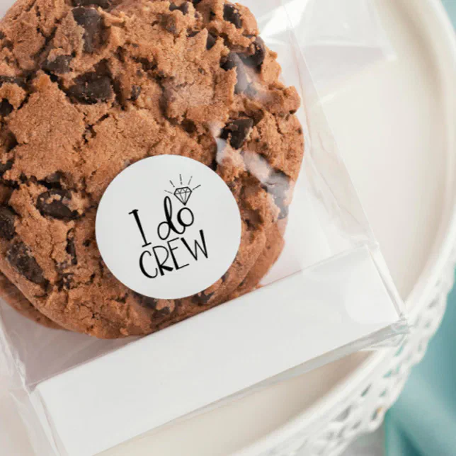 Diamond Ring I Do Crew Wedding Classic Round Sticker | Zazzle