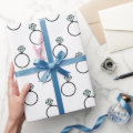 Diamond Ring Pattern - White Wrapping Paper | Zazzle